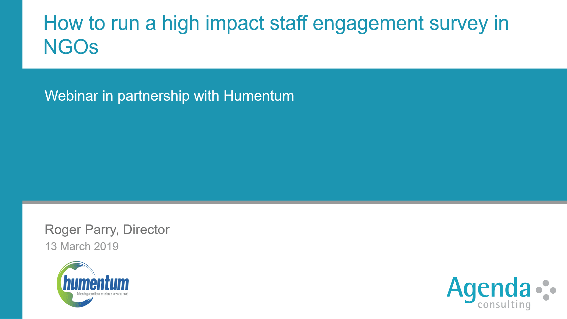 Humentum webinar cover page - Agenda Consulting